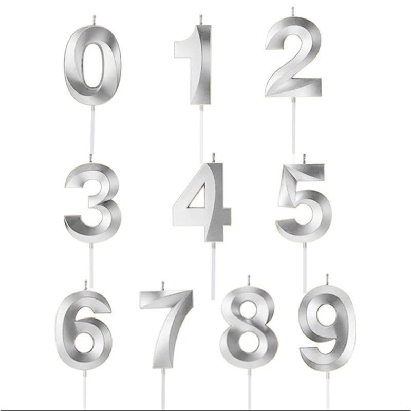WFGKPXC バースデーキャンドル 誕生日 ロウソク 10個数字 バースデーキャンドル 3D 装飾 を祝う 高級 ろうそく おしゃれ スタイリッシ 記念日 ウエディングパーティー卒業パーティー(番号0-9)