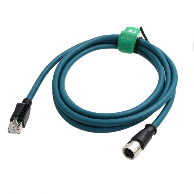 HangTon イーサネットケーブル M12 X-Code 8ピン メス - RJ45 Cat7e パッチコード 産業オートメーションアクチュエーター センサー Profibus ネットワークスイッチ 3MM12 Xコード8ピンメスからRJ...