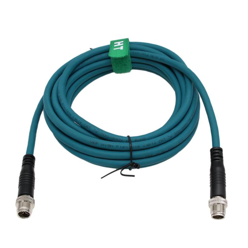 HangTon M12 イーサネット Cat7e ケーブル コグネックスセンサーカメラネットワーク用 8極 Xコード 8ピン Xコーディング 2MM12 Xコード/Xコーディング 8ピンオス-8ピンオスコネクタ、防水。堅牢な接続、高速ギガビ...