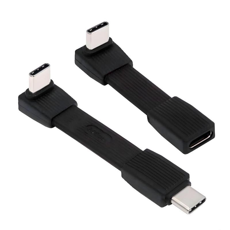 cablecc 240W USB5.0 80Gbps FPC フラットスリム USB Type C 延長ケーブル オス-メス アップアングル 90度 16K 8K 60Hz 5K 5K