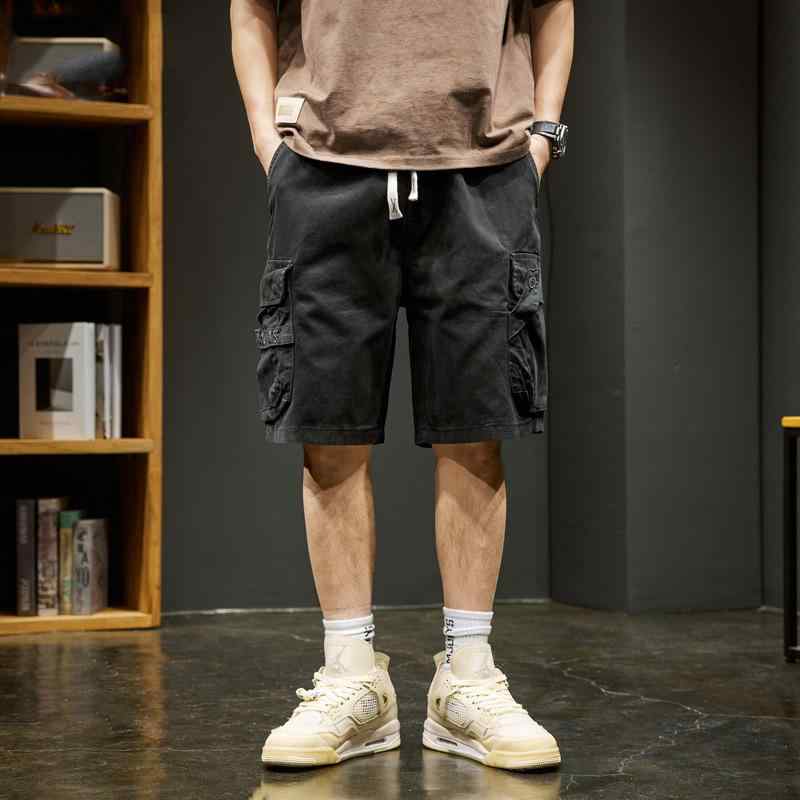 ハーフパンツ メンズ 綿 ショートパンツ カーゴパンツ ワークパンツ 膝丈 ゆったり オーバーサイズ 多機能 ポケット カジュアル ストリート 普段着 オールシーズン・カテゴリ: 工装休闲裤・スタイル: 日式复古・スタイル: 青春流行・款式...