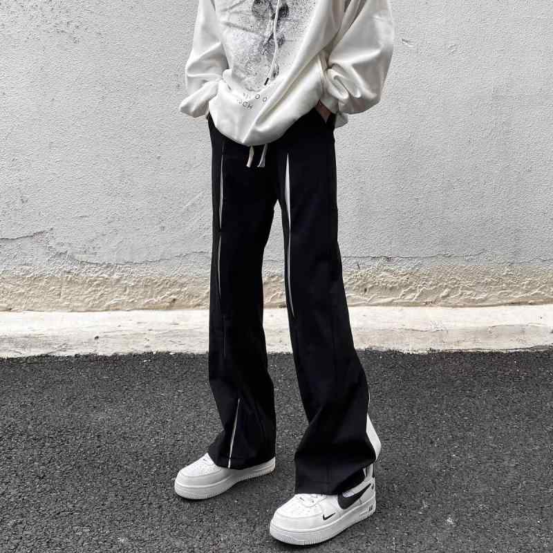 パンツ メンズ ロングパンツ ワイドパンツ ストレートパンツ フレアパンツ ブラック カジュアルパンツ ハイストリート スタイル 普段着 通勤 通学 通年着用・スタイル: 韓国風・カテゴリ: カーゴパンツ・パンツタイプ: ルーズ・パンツ丈:...