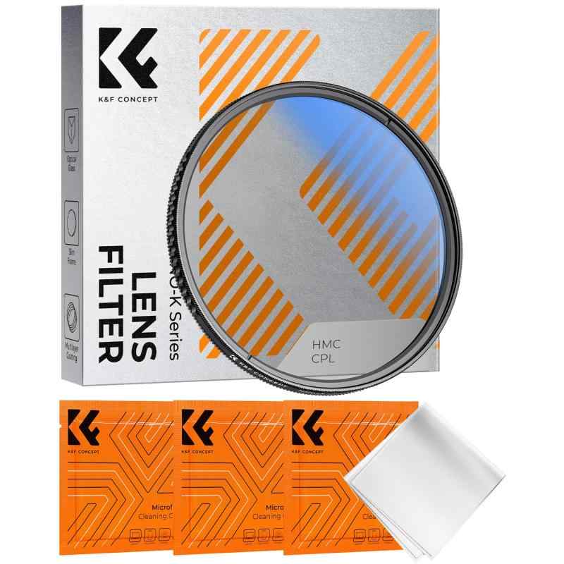 K&amp;F CONCEPT PLフィルター サーキュラー コントラスト 反射調整用 高透過率 薄枠 円偏光フィルター CPLフィルター 3枚クリーニングクロス付属（NANO-Kシリーズ）K&amp;F CONCEPT PLフィルター サ...