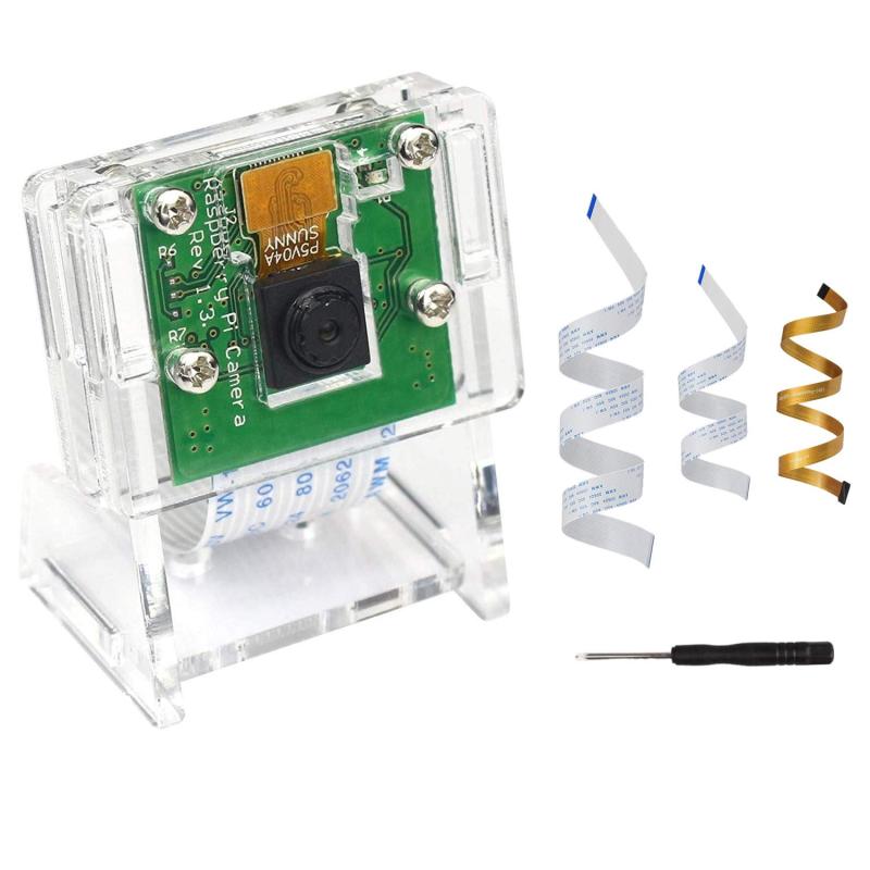 RasTech Raspberry Pi カメラモジュール ラズベリーパイカメラ 500万画素 Pi 5/4B/3B+/3B/2B+/ZERO1.3/ZERO 2W/ZERO W for Raspberry Pi クリアスタンド*1、リボン...