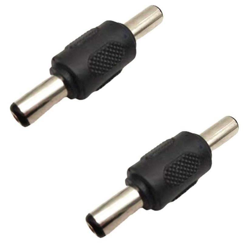 DCプラグコネクター DC電源アダプターコネクター 電源コネクター DC延長コネクター ø 5.5*2.1 mm オス/オス 黒 2個1.セット内容：2pcs オス-オスDCパワーコネクター；サイズ：内径2.1mm、外径5.5mm；カラー：...