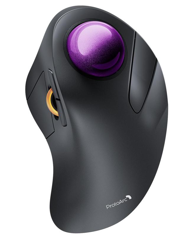 ProtoArc EM03 NL トラックボールマウス 人差し指 静音 無線 2.4GとBluetooth両対応 3台同時接続 ワイヤレスマウス トラックボール USB充電式 中指操作 6ボタン 5段階DPI切替 Windows/mac/i...