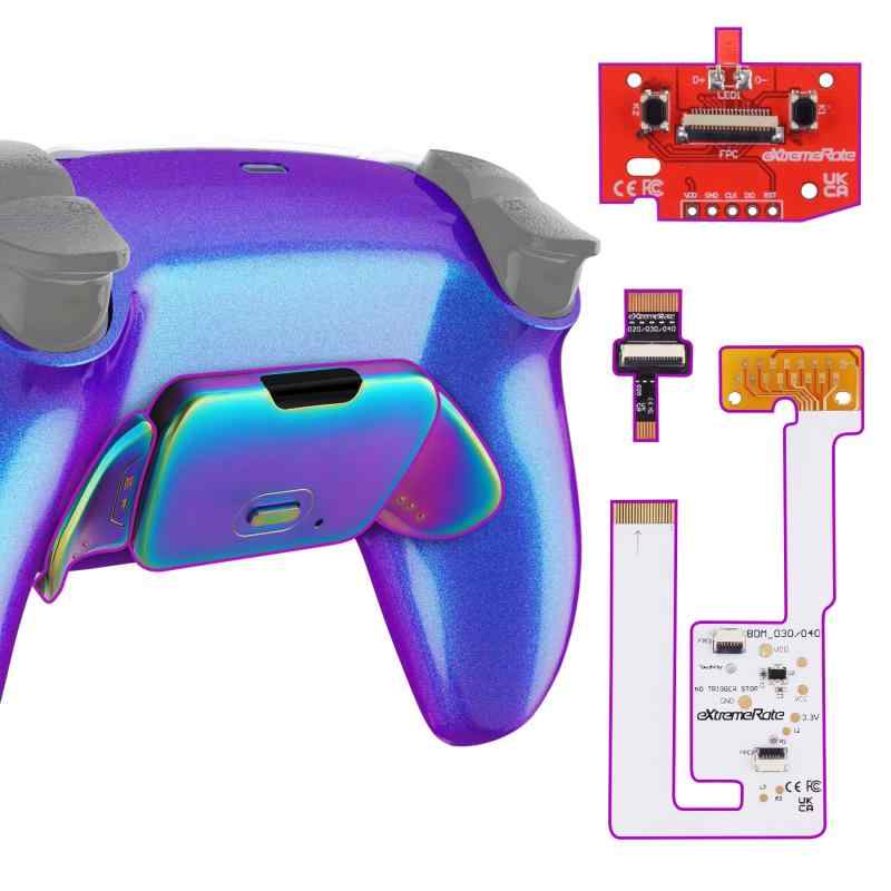 eXtremeRate Real Metal Buttons RMB RISE V3 Remap Kit for PS5 Controller BDM-030 040 050, Upgrade Board Redesigned Bottom...