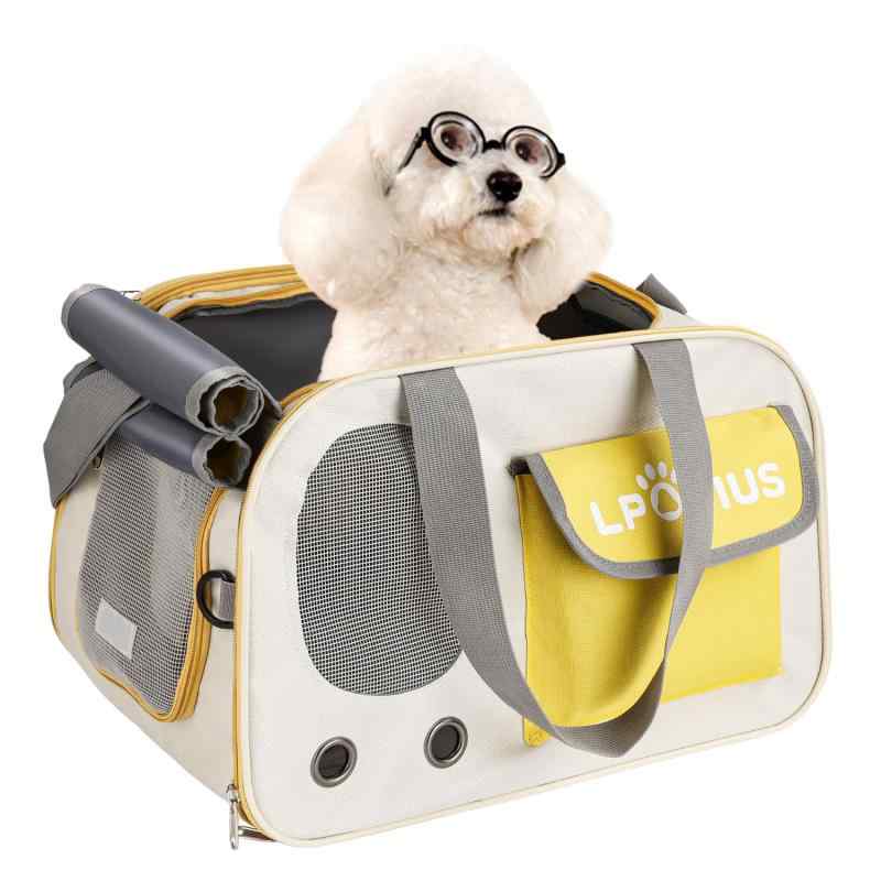 LPOTIUS ペットキャリー バッグ 折り畳み 2way 猫 キャリー 軽量 小型犬 キャリーバッグ 通気性 洗える ペット バックパック お出かけ 旅行 通院 電車移動 災害避難に最適 猫バック 飛び出し防