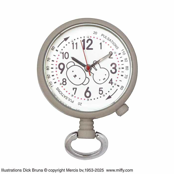 ほかのナースウォッチ はこちらから！付属しているクリップとナスカンのどちらかを、使用用途に応じて選べるナースウォッチです。文字盤のサイドには、20回の脈拍で1分間の脈拍を簡易的に知ることができる目盛付きです。蓄光文字盤を使用しておりますので...