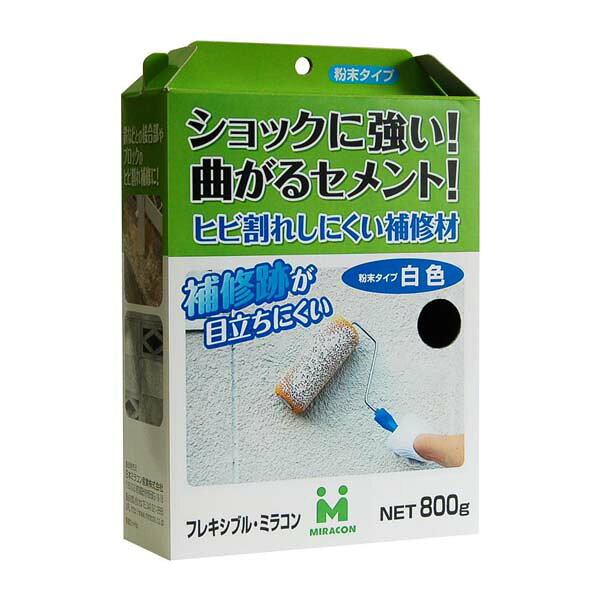 ほかの日本ミラコンの製品はこちらから！補修後が目立ちにくい!●特徴・揺れや振動を吸収する、弾性や柔軟性のあるヒビ割れ補修材です。・補修後のヒビ割れが起きにくく、モルタル、セメント、コンクリート、外壁、ブロック面に密着します。・ローラー(砂骨...