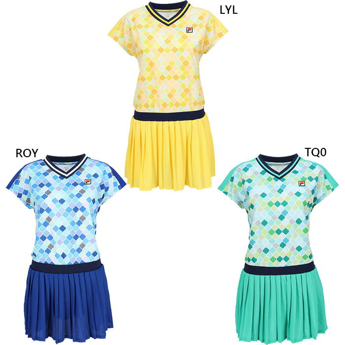 S M L XL LYL(ライトイエロー) ROY(ロイヤル) TQ0(ターコイズ) テニスウェア バドミントンウェア おしゃれ オシャレ かわいい 女性用 ウィメンズ LADY WOMEN FILA 最安値に挑戦！FILA　フィラってどん...