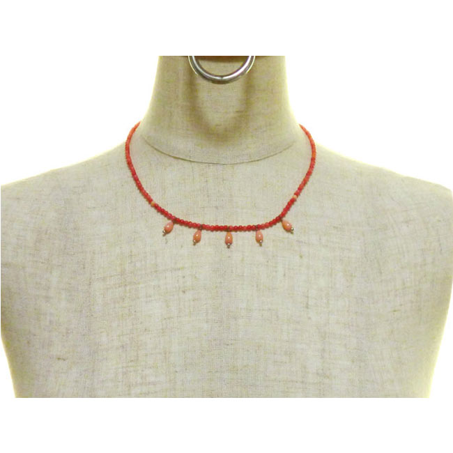 カリフォルニアからクリスティーナジュエリー カラーコーラル 素材 シルバー、コーラルサイズ 首回り約41センチ納期 即納生産アメリカ 取り扱いブランド aalternative apparelオルタナティブアパレルEttika jewelr...