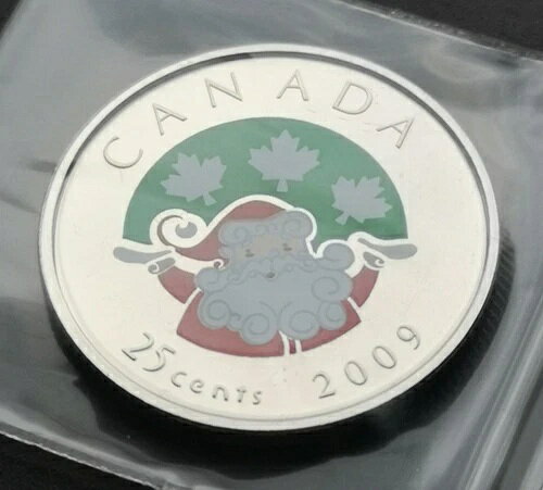 ***CANADA 25 CENTS COLOURED 2009 *** HOLIDAYS ***-商品について販売者のメモ「*** 収集価値のあるグレード *** 記念カラークォーター ***」カナダの製造地域の支払いEn 循環/Hors...