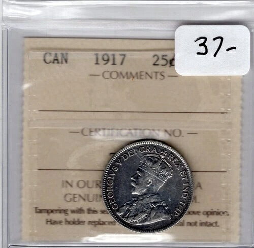 1917 Canada 25 cent ICCS VF 30商品について原産国：カナダ流通/非流通：流通額面：25セントグレード：VF 30認証：ICCS注意事項以下の注意事項をご理解のうえ、ご購入ください。◆ 鑑定グレード・真贋について当...