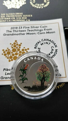 2018 $3 Thirteen Teachings Froms Grandmother Moon: Corn Moon Pure Silver商品について流通/非流通額面 3ドル組成 銀製造年 2018年純度 0.9999製造国/地域 カ...