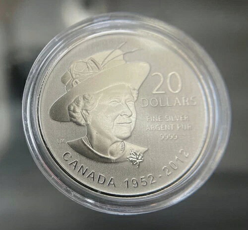 2012, Canada, $20 Coin, Queen's 60th Ann., .999 Silver, Encap., Heavy Cameo商品について販売者メモ「未使用、カプセル入り」原産国：カナダ額面：20.00ドル流通/未使...
