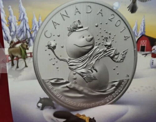 2014 Canada Snowman Pure Silver 99.99% $20 Coin Mint Capsule UNC.商品について販売者メモ「カプセルまたは2x2コインホルダーに収納」流通/非流通額面 20ドル純度 0.9999...