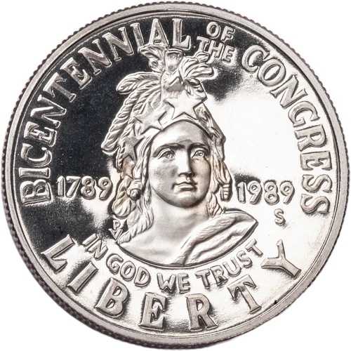 1989-S Proof Congress Bicentennial Congressional Commemorative Half Dollar Coin商品について出品者注記：ジェムプルーフ発行枚数：767,897枚出品者によるグレー...