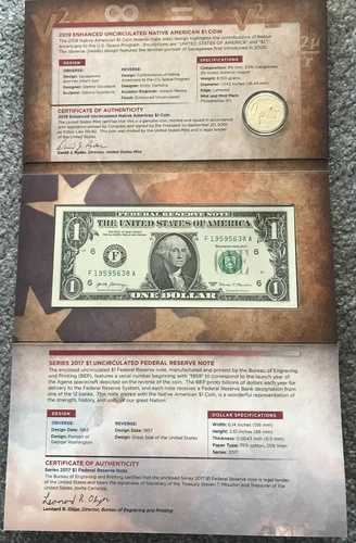 2019 Native American Coin Currency Set Enhanced Sacagawea 19NR *CENTERED NOTE*商品について出品者注記：新品、米国造幣局直送品、禁煙環境保管、シリーズG シカゴ流通...