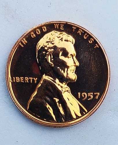 1957 P Lincoln Penny 1 Cent Proof , Nice Red Color, Actual Coin Pictured商品について原産国：アメリカ合衆国流通/未使用：未使用額面：スモールセントコイン：リンカーンウィ...