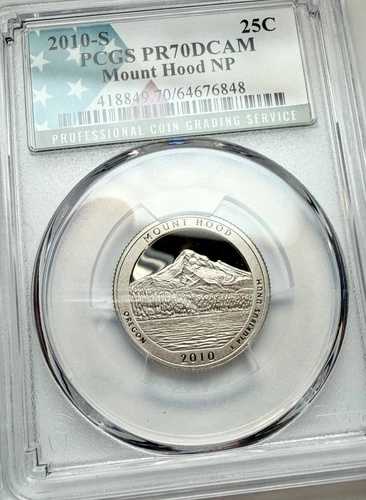 2010-S Mt. Hood US 25c ~ PCGS PR70 DCAM ~ Perfect Grade! ~ Obverse Tone ~ Deal!商品について出品者注記：掲載写真のコインが実物です！ご覧いただきありがとうございま...