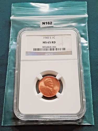 1945 S Wheat Cent / Penny! NGC MS65 RD! Brown label! 1c N162商品について出品者注記：非常に状態の良いコインとスラブです！流通/未使用：未使用額面：スモールセントコイン：リンカーンウ...