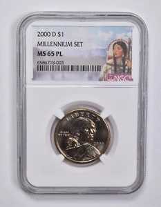 2000-D MS65 PL Millennium Set Sacagawea $1 NGC Special Lbl商品について原産国：アメリカ合衆国額面：1ドル流通/未使用：流通済みコイン：ネイティブアメリカン材質：クラッド発行年：200...