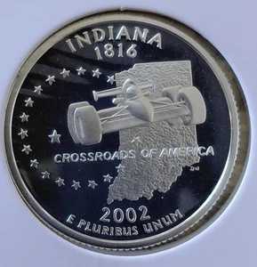 2002 S State Quarter Indiana Gem Proof Deep Cameo 90% Silver商品について出品者注記：銀貨プルーフ材質：銀鋳造タイプ：プルーフ純度：0.9グレード：未鑑定コインの種類：州記念25セン...