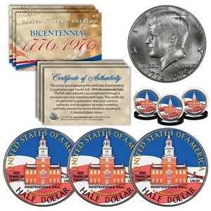 1976 Bicentennial Kennedy JFK Half Dollar Colorized Independence Hall Coin QTY 3商品について出品者注記：新品鑑定機関：JFK発行年：ランダム流通/未使用：未使用...