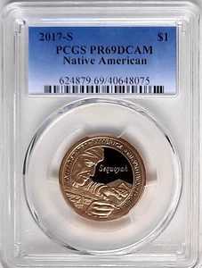 2017-S Native American Proof Sacagawea Dollar PCGS PR69 DCAM -Fading Blue Label.商品について出品者注記：写真に写っているコインが販売対象のコインです。原産国：ア...