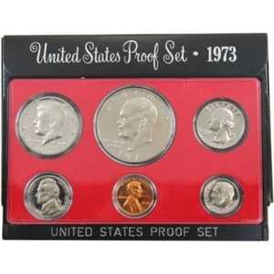 1973-S Proof Set United States US Mint Original Government Packaging Box Ike $商品について出品者注記：1973年プルーフセット流通/未使用：未使用鑑定機関：米国造...