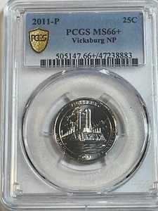 2011 P PCGS MS66+ Vicksburg Quarter Gold Shield商品について原産国：アメリカ合衆国流通/未使用：未使用額面：25セント材質：クラッド貨幣発行年：2011年発行形態：通常貨幣純度：0.6造幣局：フ...
