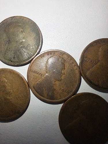Rare Wheat Penny Lot of 5 Including 1910s and 1920s Lincoln Wheat Cents商品について原産国：アメリカ合衆国額面：スモールセント流通/未使用：流通済みコインデザイン：リンカ...