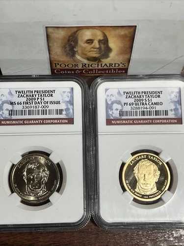 2009P &S Presidential Dollars 2 Pc Set Zachary Taylor MS66 & PF 69 UC SS1029商品について原産国：アメリカ合衆国額面：1ドル流通/未使用：未使用コインの種類：大統領記...