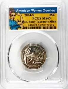 2024 S BU American Women Qtr. Hon. Patsy Takemoto Mink PCGS MS 65 Rosie Label商品について出品者注記：コインは造幣局ロールからのものです原産国：アメリカ合衆国流通/...