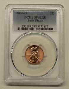 2006 D Satin Lincoln Cent PCGS SP68RD, Free Shipping商品について原産国：アメリカ合衆国流通/未使用：未使用額面：スモールセントコイン：リンカーン記念発行年：2006年鑑定番号：491518...