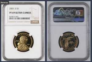 2001 S Sacagawea $1 NGC PF69 Ultra Cameo *Freshly Graded Coin*商品について額面：1ドル流通/未使用：未使用コイン：ネイティブアメリカン材質：銅発行年：2001年刻印タイプ：プルー...