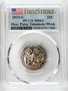 2024 S American Women Quarter Hon. Patsy Takemoto Mink PCGS MS 65 First Strike商品について出品者注記：このコインはアメリカ合衆国造幣局のロールから発行されたもので...
