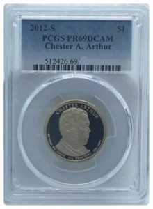 2012-S PCGS PR69DCAM Chester A. Arthur Dollar Faded Label商品について鑑定機関：PCGS流通/未使用：未使用発行年：2012年額面：1ドル刻印タイプ：プルーフグレード：PR69DCAM...