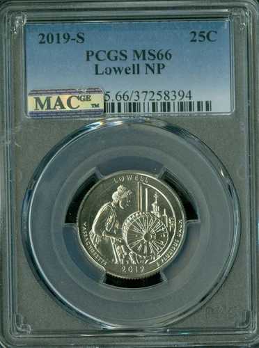 2019 S LOWELL QUARTER PCGS MS66 MAC SPOTLESS .商品について原産国：アメリカ合衆国額面：25セント流通/未使用：未使用コインデザイン：アメリカ・ザ・ビューティフル材質：クラッド発行年：2019年鑑...