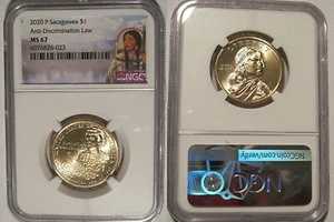 2020 P Native Sacagawea Dollar Anti Discrimination Law $1 NGC MS 67商品について流通/未使用：未使用額面：1ドル種類：ドル発行年：2020年発行形態：通常貨幣造幣局：フィラデ...