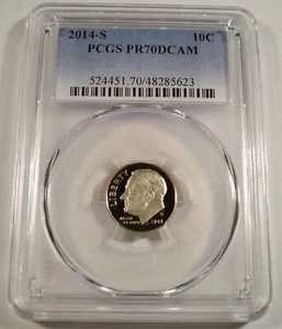 2014-S 10c CLAD PCGS PR70DCAM ROOSEVELT DIME PROOF DEEP CAMEO PR 70 DC商品について出品者注記 PCGSプルーフ70 ディープカメオ - クラッド - 美品コイン - 美品...