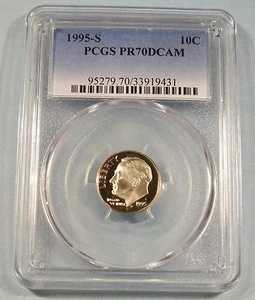 1995-S 10c CLAD PCGS PR70DCAM ROOSEVELT DIME PROOF DEEP CAMEO PR 70 DC商品について出品者注記 PCGSプルーフ70 ディープカメオ額面 10セント流通/未使用 未使用コイ...