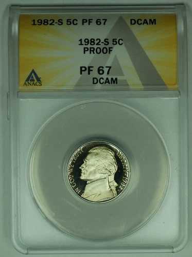1982-S Jefferson Nickel Proof 5C ANACS PR 67 DCAM (18)商品について原産国：アメリカ合衆国額面：5セント流通/未使用：未使用コイン：ジェファーソン発行年：1982年鋳造タイプ：プルーフグレ...