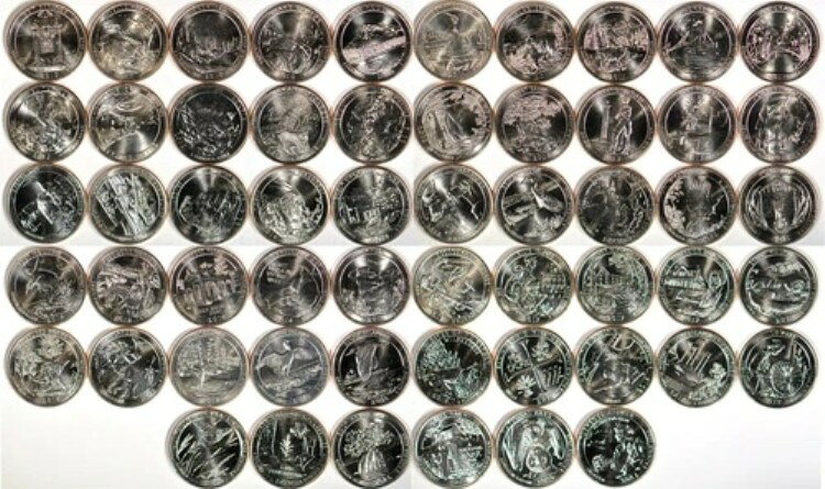 2010-2021 25C D-Mint America the Beautiful Quarter Set UNC (56 Coins)商品について流通/非流通額面：25セントコイン：アメリカ・ザ・ビューティフル組成：銅ニッケル発行年：2...