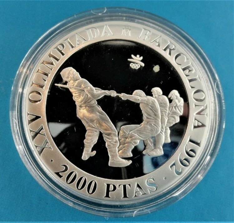 OLYMPIC GAMES 1992 silver proof coin Spain 1992 2000 Peseta UNC with certificate商品について販売者からのコメント「コインの状態については写真をご覧ください。写真...