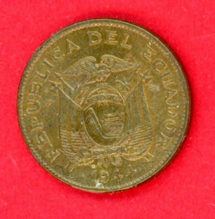 ECUADOR 5 CENTAVOS 1944 KM # 75a UNC LESS.商品について販売者メモ「UNC LESS」流通/未流通 UNC LESS額面 5センターボ材質 真鍮発行年 1944年認証番号 00000グレード 未評価K...