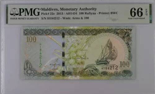 Maldives 100 Rufiyaa 2013 P 22 c Gem UNC PMG 66 EPQ商品について流通/未使用 未使用認証 PMGグレード指定 EPQ/PPQグレード 662013年注意事項以下の注意事項をご理解のうえ、ご購...