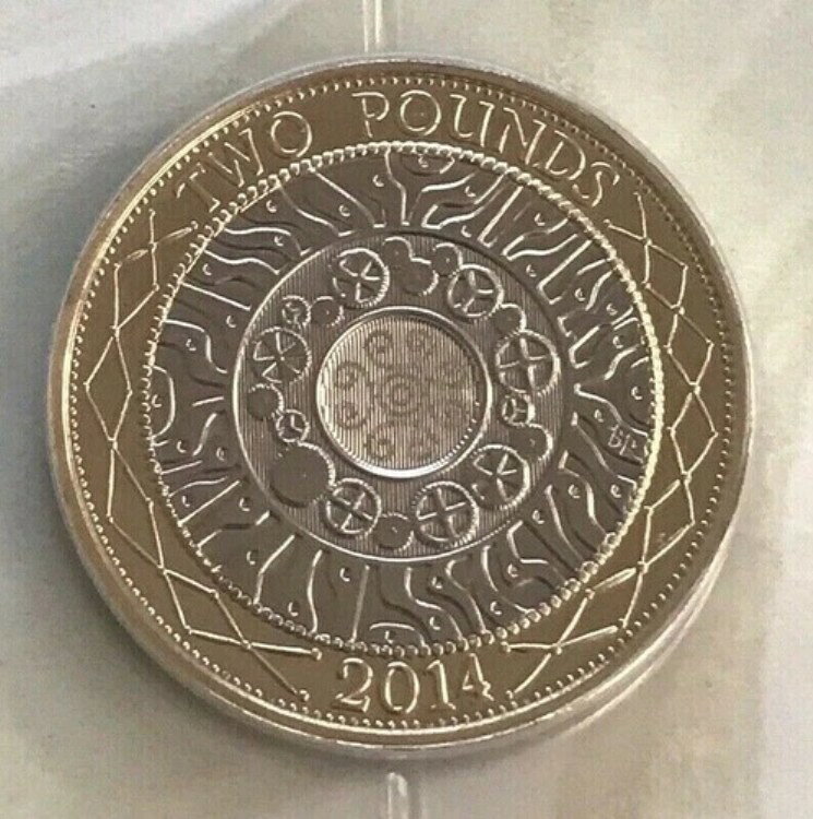 2014 TECHNOLOGY STANDING ON THE SHOULDERS OF GIANTS 2 TWO POUND COIN BU BUNC商品について販売者コメント「〜Simply Coins〜 ブリリアント 未流通2ポンド硬...
