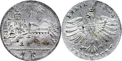 Frankfurt Unc 1839 1 Kreuzer Silver Coin City View Germany Rare Double Thick Rim商品について流通/非流通 非流通額面 クロイツァー時代 ドイツ諸州（1871年ま...